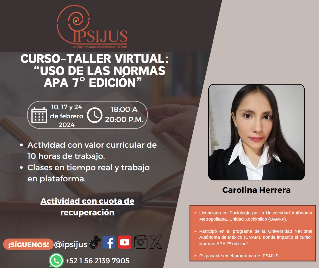 CURSO TALLER NORMAS APA 7 EDICI N IPSIJUS CURSO TALLER NORMAS APA 7 EDICI N IPSIJUS